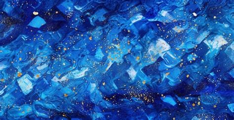 Premium Photo Panoramic Abstract Blue Mosaic Background Texture Ai Generated Image