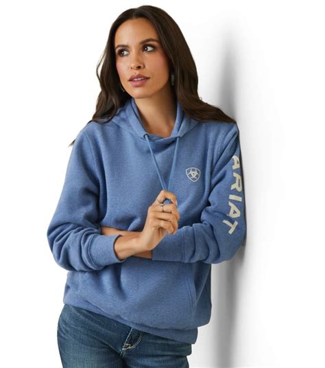 Ariat Ladies Blue Heather Logo Hoodie 10040814 Wilco Farm Stores