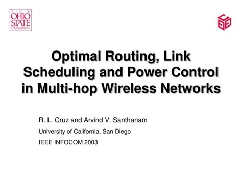 Ppt Optimal Routing Link Scheduling And Power Control In Multi Hop Wireless Networks