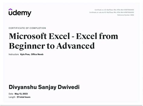 Divyanshu Dwivedi On Linkedin Udemy Udemy Microsoftexcel Beginner Advanced