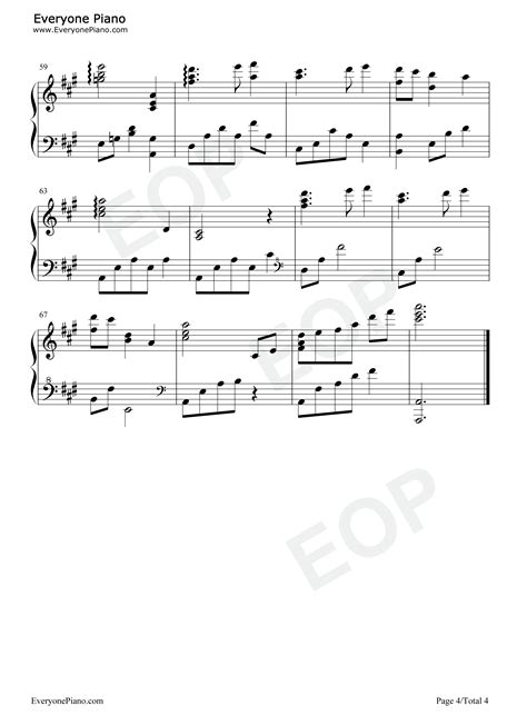 雪花 2022北京冬奥会开幕式主题曲五线谱预览4 钢琴谱文件（五线谱、双手简谱、数字谱、midi、pdf）免费下载