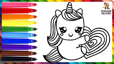 Unicornios Arcoiris De Dibujos Animados Lindo