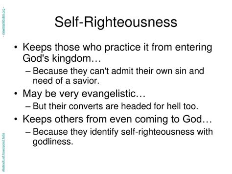 Ppt Self Righteousness Blasphemy Of The Holy Spirit Powerpoint