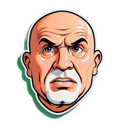 I Made An Ai Sticker Of A Big Angular Face Of A Bald Italian Man With