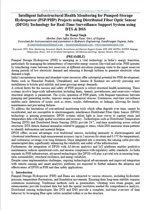 Excited To Share That My Paper Titled Intelligent Infrastructural Health Monitoring For Pumped