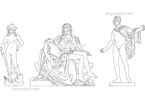 Famous Sculptures Cad Blocks Dwg File Download