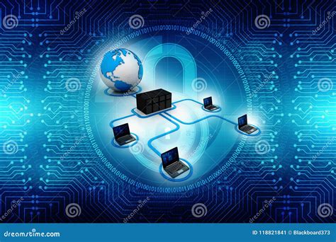 Computer Network Internet Communication Isolated In White Background 3d Rendering Stock