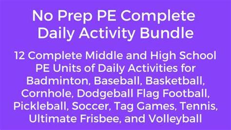 No Prep Pe Complete Pe Curriculum Mega Games And Activity Bundle Middle And High Pe