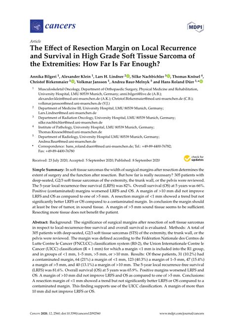 Pdf The Effect Of Resection Margin On Local Recurrence And Survival