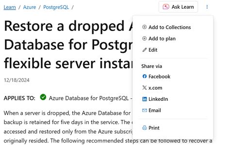 How To Revive Dropped Azure Postgresql Flexible Server With Databases And Data Microsoft Qanda