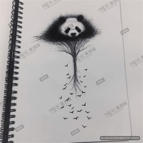 Ai创作图针管笔插画logo 浅灰底小熊猫 针管画logo 黑白画创意插画 针管笔画logo 灵感创意画 熊猫笔记本封面 针管笔插画标志 熊猫创意设计 手账熊猫 原创手绘熊猫 竖提笔画练习