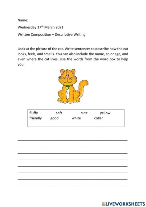 Descriptive Writing Worksheets Pdf Printable Worksheets