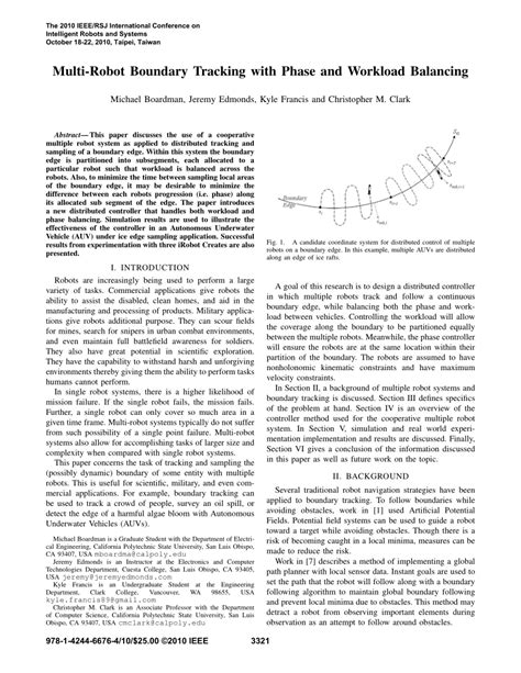Pdf Multi Robot Boundary Tracking With Phase And Workload Balancing