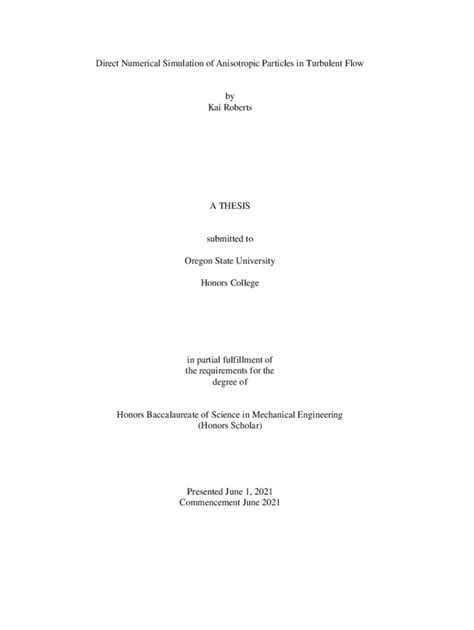 Fillable Online Web Engr Oregonstate Direct Numerical Simulation Of A