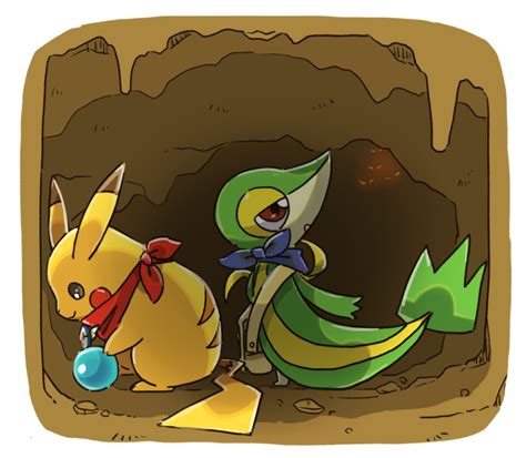 Pikachu And Snivy Pokemon And 1 More Drawn By Mumupixiv2105321
