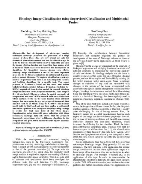 Pdf Histology Image Classification Using Supervised Classification