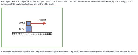 Solved A Kg Block Is On A Kg Block And The Kg Block Chegg Com