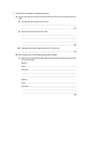 ocr a level computer science past paper questions and mark schemes by