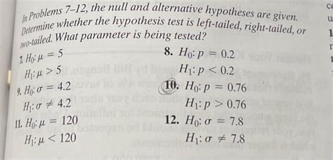 Solved In Problems The Null And Alternative Hypotheses Chegg Com