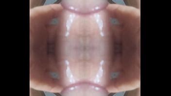 Smart Mirror App Gives Quadrant Effect Mirror Images Of Masturbation Of My Cock Poking Through A