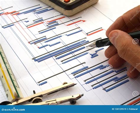 Project Gantt Chart With Laptop In Background Royalty Free Stock Image CartoonDealer