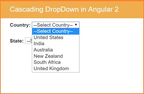 Cascading Dropdown In Angular 2