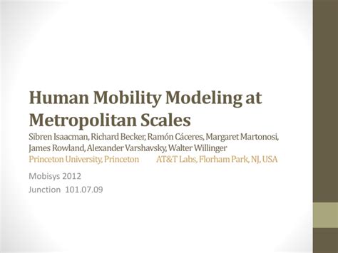 human mobility modeling at metropolitan scales