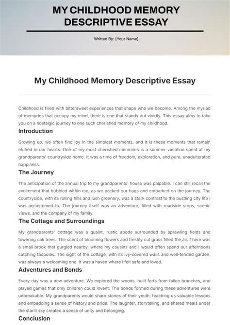 Free Memory Templates To Edit Online
