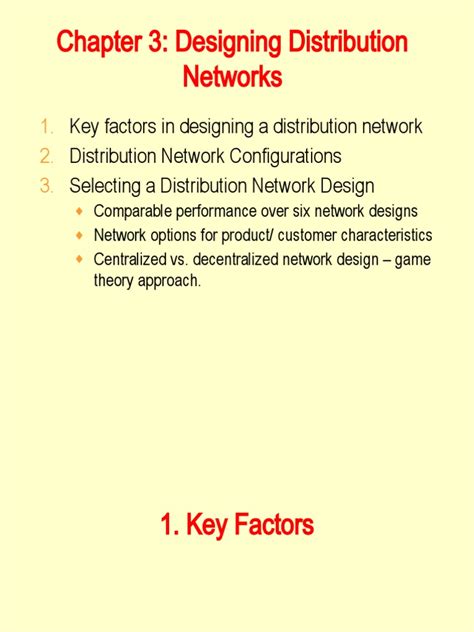 Chapter 3 Distribution Network Design Pdf Inventory Retail