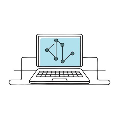 Coding And Programing Isolated Doodle Line Art Flat Illustration On White Background