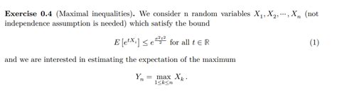 Solved Exercise 04 Maximal Inequalities We Consider N