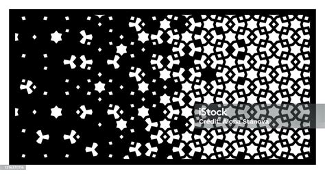 아랍어 레이저 패턴 장식 벡터 패널 화면 시트 파티션 붕괴와 레이저 절단을위한 칸막이 컷 디자인을위한 아랍어 템플릿 비율 1 대 2 Jali에 대한 스톡 벡터 아트 및 기타