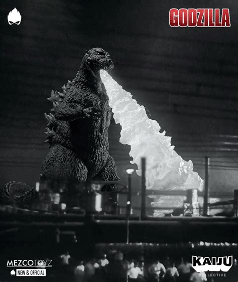 Mezco Godzilla 1954 Kaiju Collective Action Figure Godzilla Black And White Edition 20 Cm