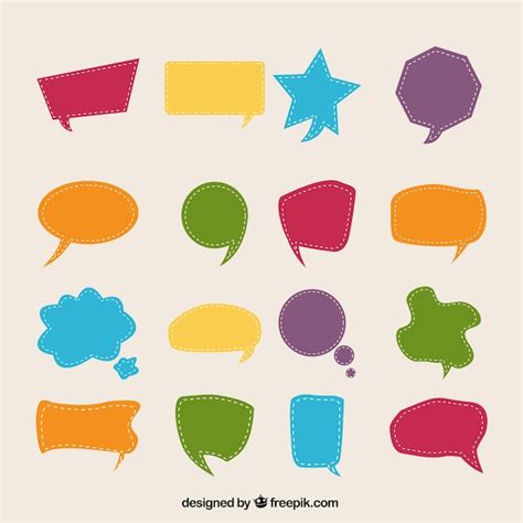 Free Vector Colorful Speech Bubbles In Cut Out Style