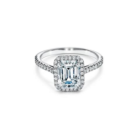 Emerald Cut Halo Diamond Rings