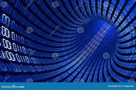 Binary Code Abstract Spiral Stream Dark Background Big Data