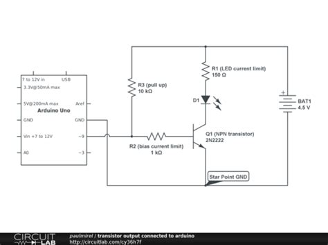 Transistor Output Connected To Arduino Circuitlab