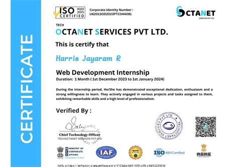 r harris jayaram on linkedin webdevelopment internshipachievement