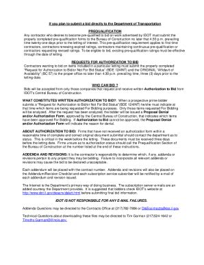 Fillable Online Idot Prequalification Form Fax Email Print PdfFiller