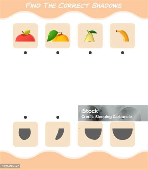 만화 과일의 올바른 그림자를 찾을 수 있습니다 검색 및 일치하는 게임 사전 쇼올 년 어린이와 유아를위한 교육 게임 0명에 대한 스톡 벡터 아트 및 기타 이미지 Istock