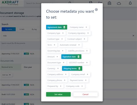 Metadata Inside Axdraft Fueling Document Automation Search And Analytics Engine Axdraft Blog