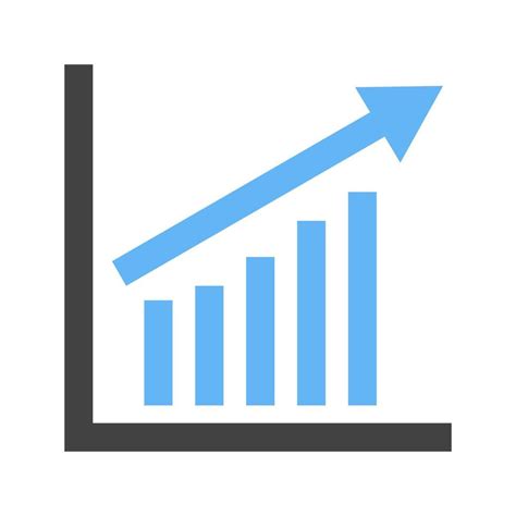Escalating Bar Graph Glyph Blue And Black Icon 10894925 Vector Art At