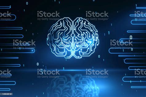 코딩으로 흐릿한 배경에 빛나는 회로 인간의 뇌 홀로그램 인공 지능 신경학 기술 및 미래 개념 3d 렌더링 해부학에 대한 스톡 사진 및 기타 이미지 Istock
