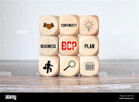 Business Continuity Plan Text On Wooden Block On A Gray Background