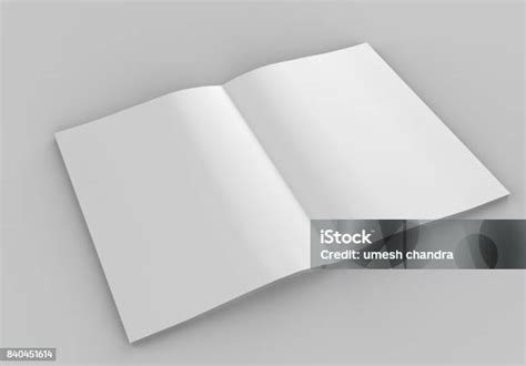 빈 흰색 열어 카탈로그 잡지 모의 대 한도 서 및 회색 배경에 템플릿 디자인 3d 렌더링 그림입니다 신문에 대한 스톡 사진 및 기타 이미지 Istock