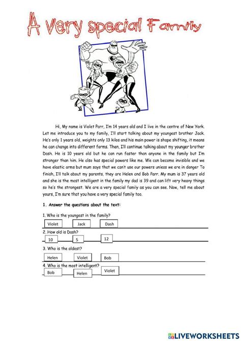 Reading Comprehension Superlative Liveworksheets