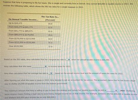 Solved Suppose That Amy Is Preparing To File Her Taxes She