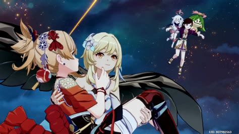 Genshin Impact Yoimiya Meteor Shower Cutscene Avin Meets Arashani