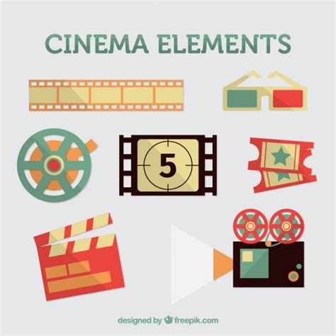 Free Vector Flat Audiovisual Objects