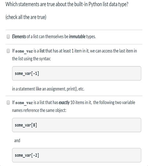 Solved Which Statements Are True About The Built In Python Chegg
